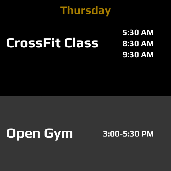 Schedule - CRUX CROSSFIT